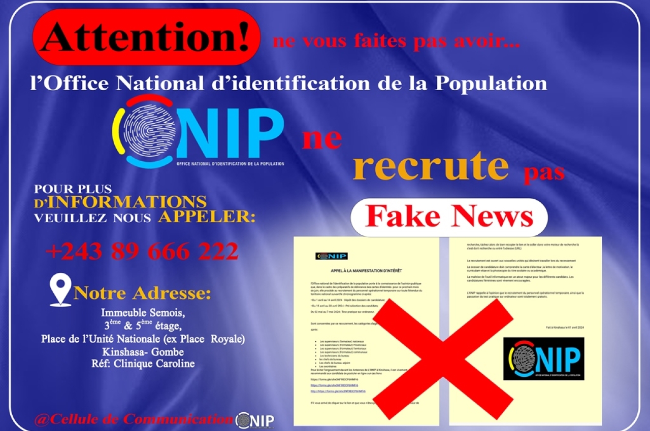 COMMUNIQUÉ : L'OFFICE NATIONAL D'IDENTIFICATION DE LA POPULATION(ONIP ...